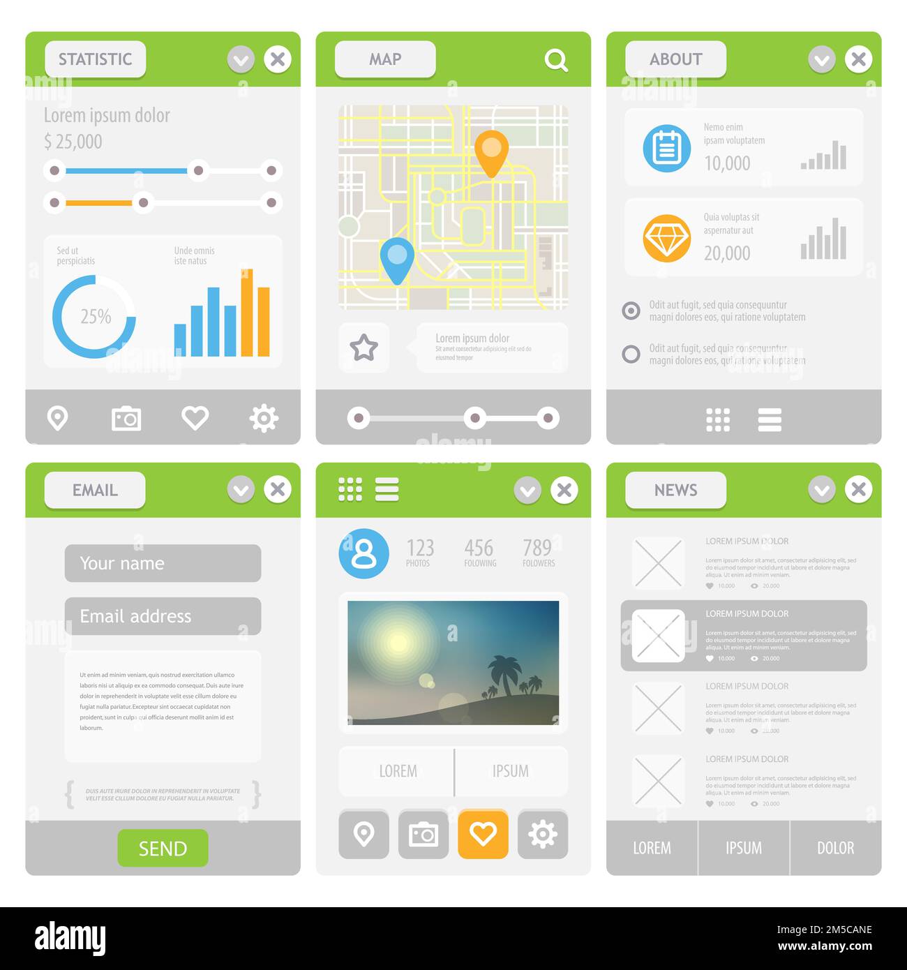 Flat Mobile UI Design. Vector eps 10 Stock Vector Image & Art - Alamy Flat Mobile UI Design. Vector eps 10 Stock Vector Image & Art - Alamy
