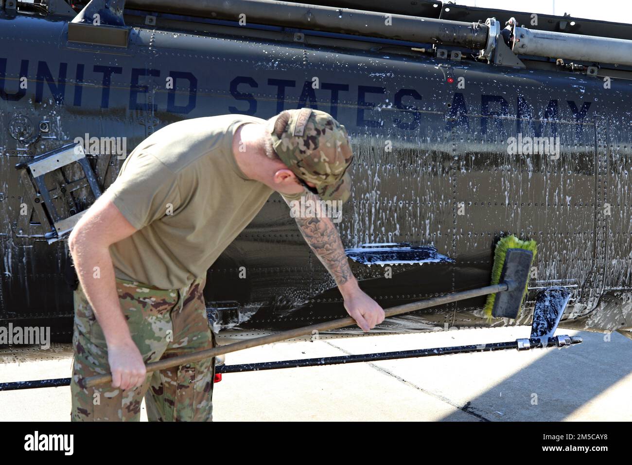 Nebraska Army National Guard Spc. Dylan Deboer, a helicopter mechanic ...