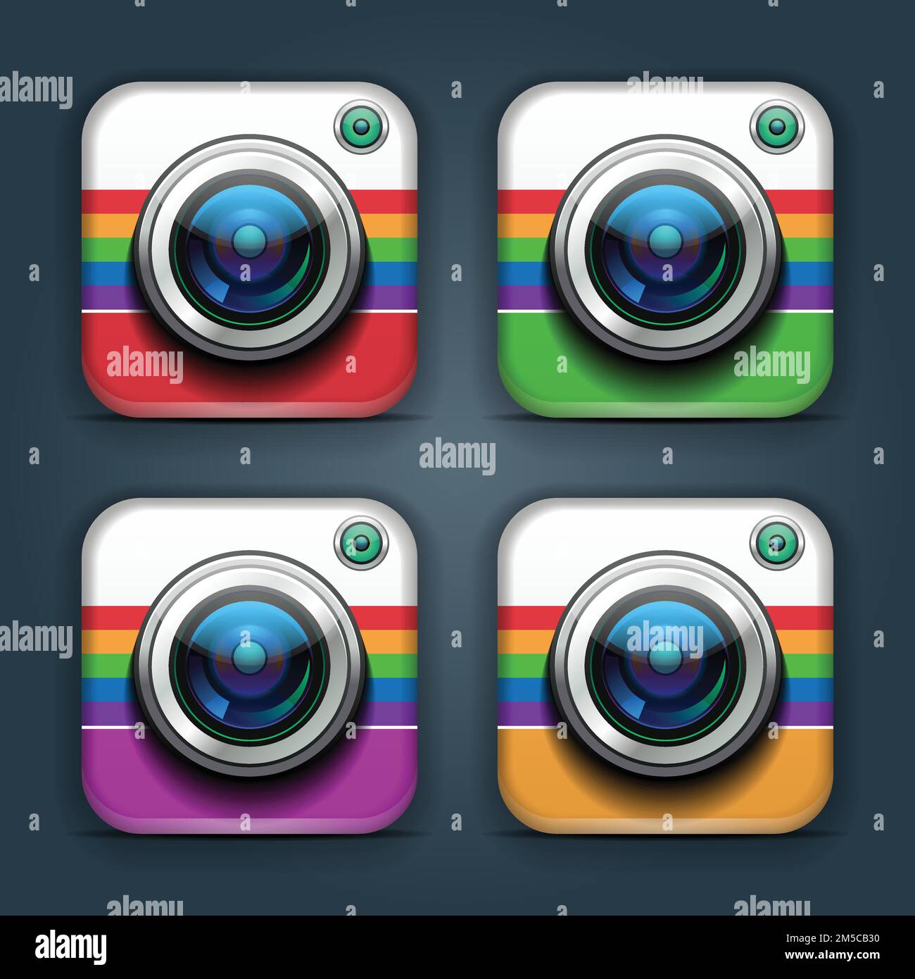 Camera icon includes 4 color versions . Vector illustration Stock ...