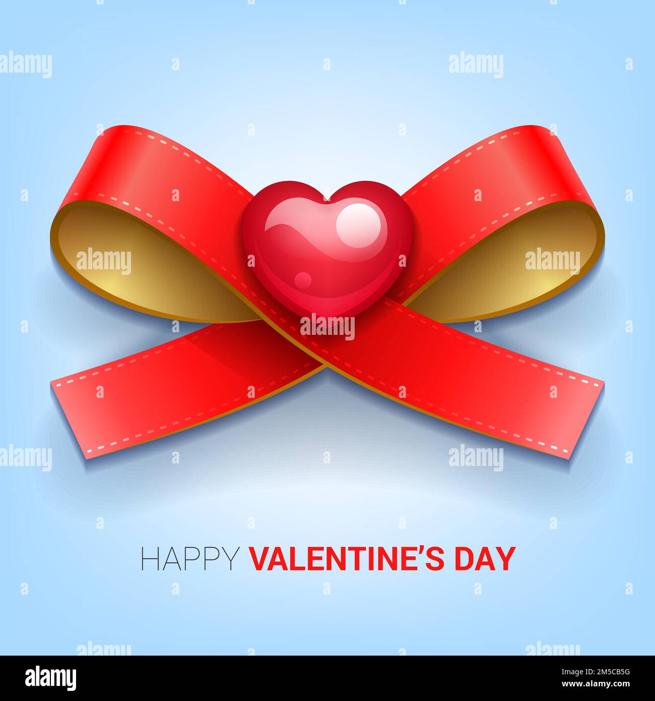 Valentines day illustration. Ribbon with heart. Vector Stock Vector ...