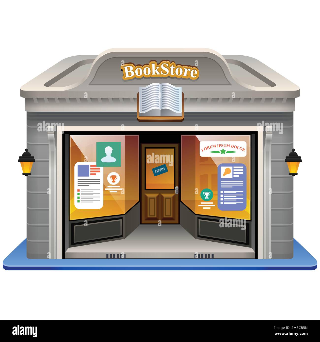 Vintage bookstore Stock Vector Images - Alamy