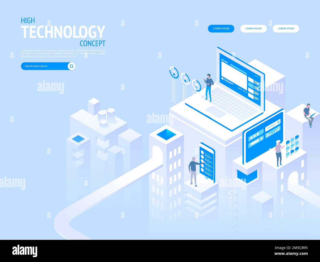 High technology concept. Landing page template. Header for website ...