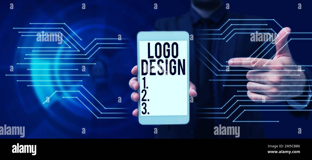 Sign displaying Logo Design. Word Written on a graphic representation ...