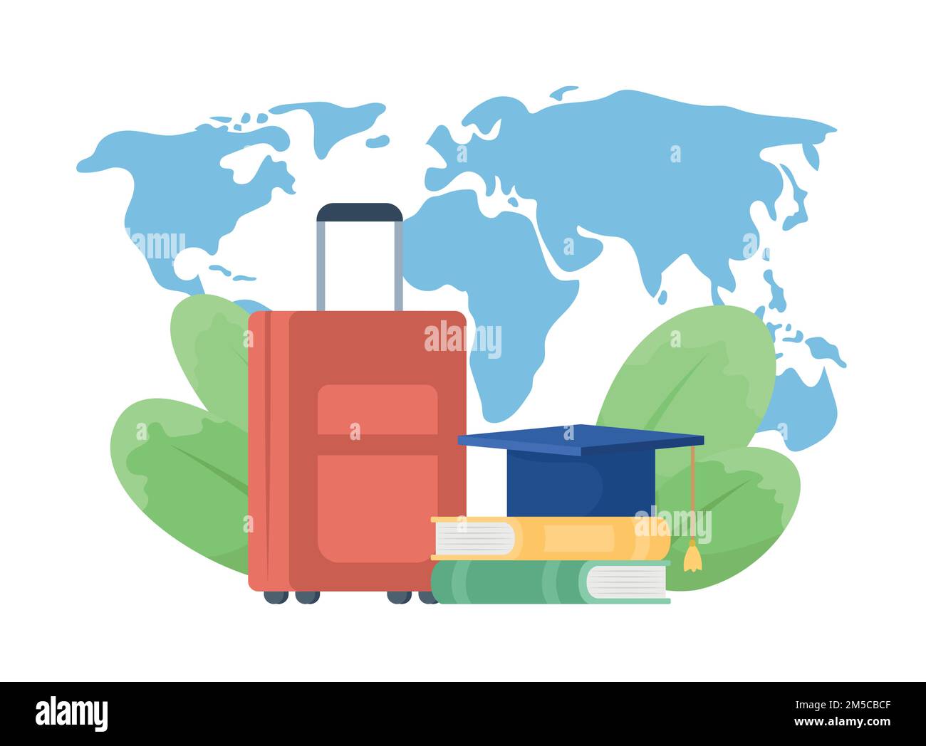 Foreign education objects flat concept vector illustration Stock Vector ...