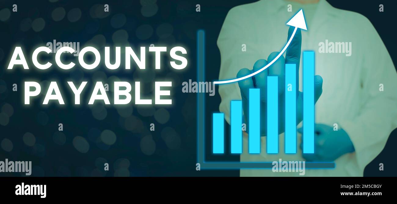 Writing displaying text Accounts Payable. Business idea money owed by a ...