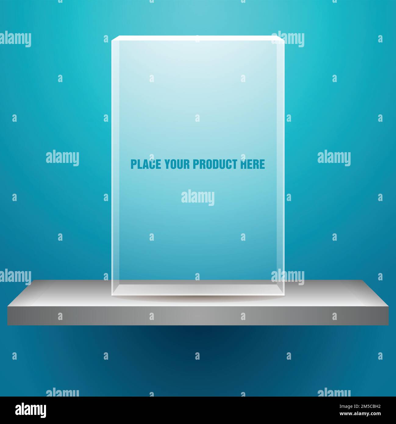 vector shelf with empty transparent box for your product Stock Vector ...