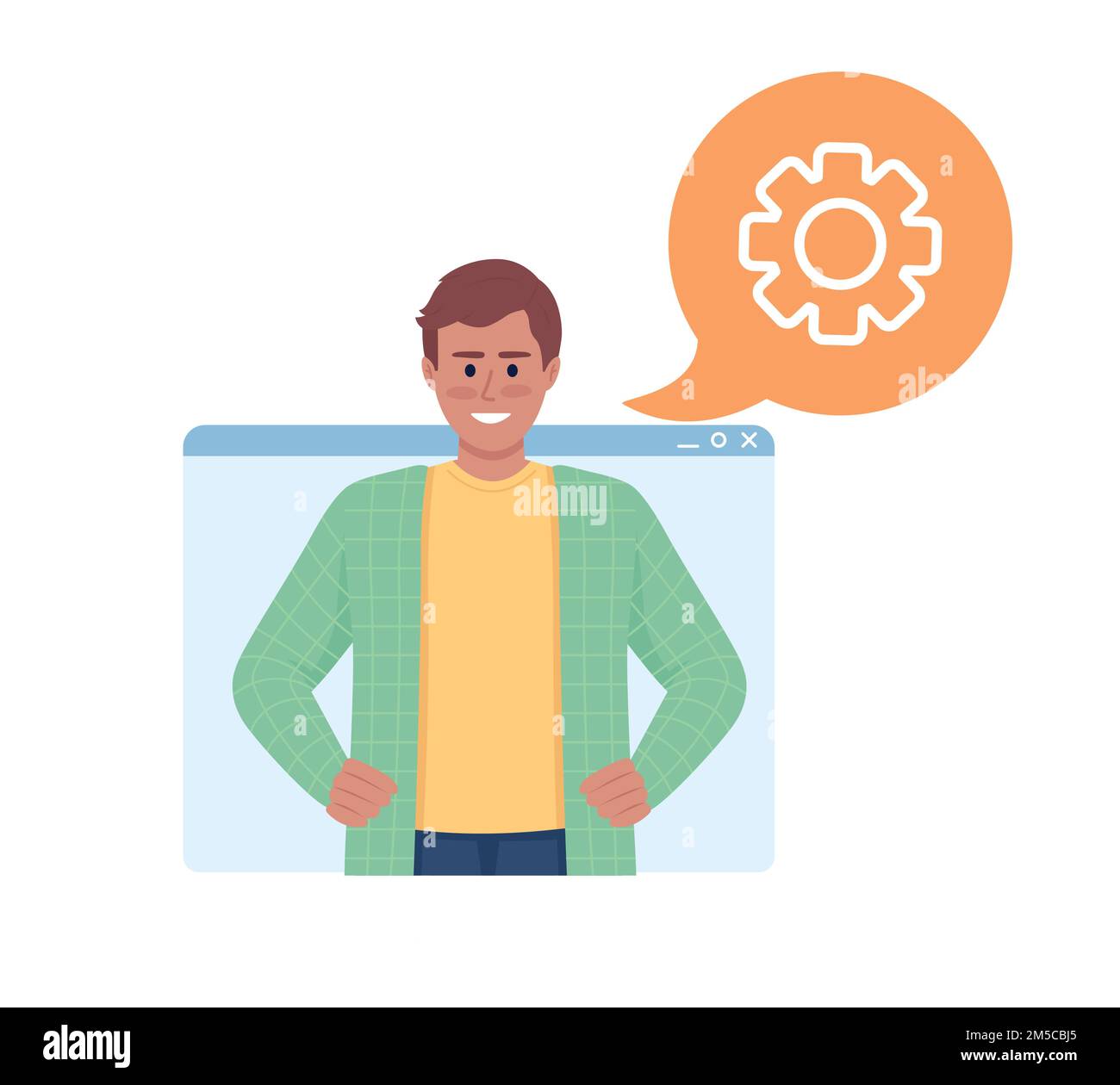 Digital service specialist flat concept vector illustration Stock ...