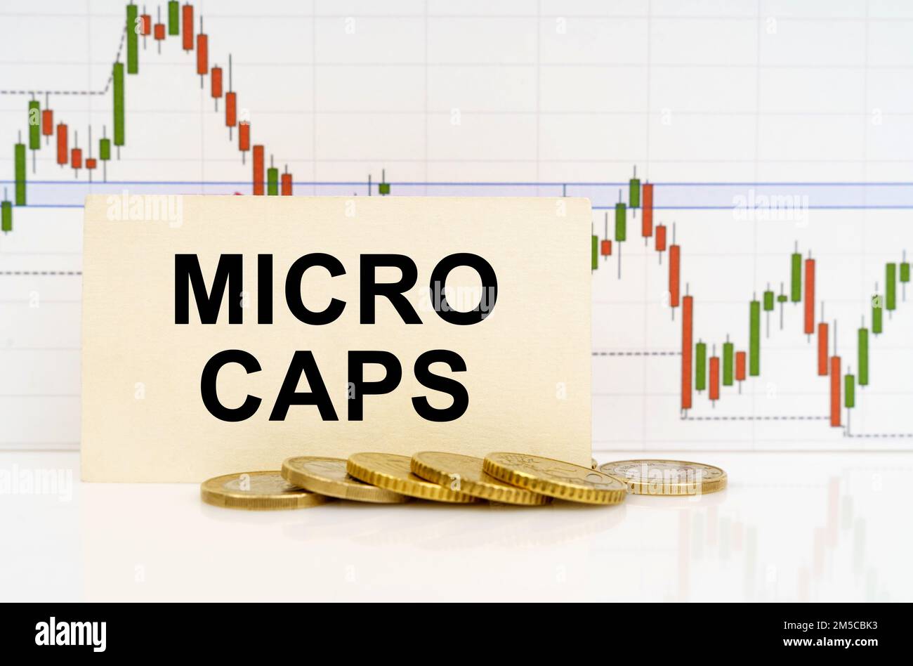 Business concept. Against the background of the quotes chart, a ...