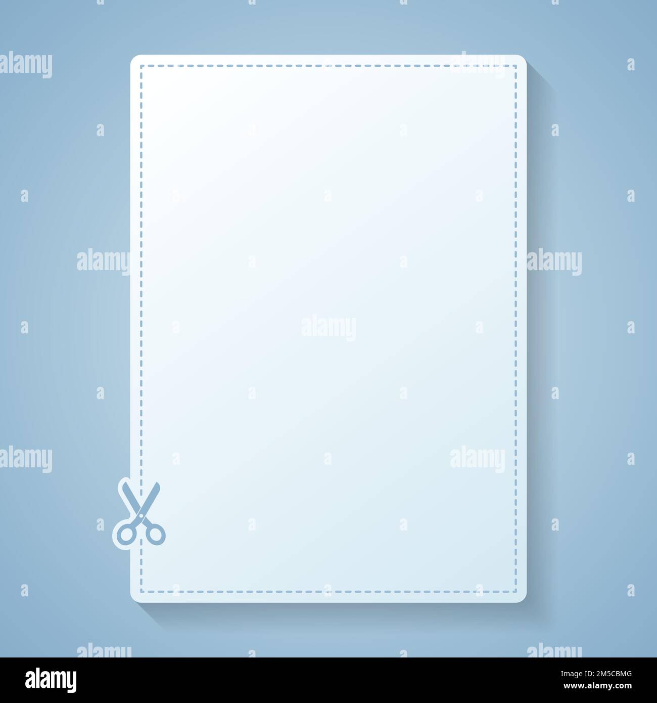 Blank white advertising coupon cut from sheet of paper. Vector eps 10 ...