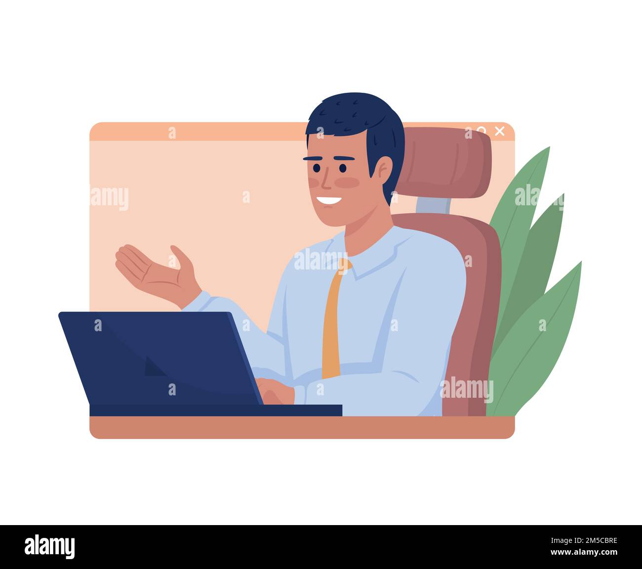 Office manager flat concept vector illustration Stock Vector Image ...