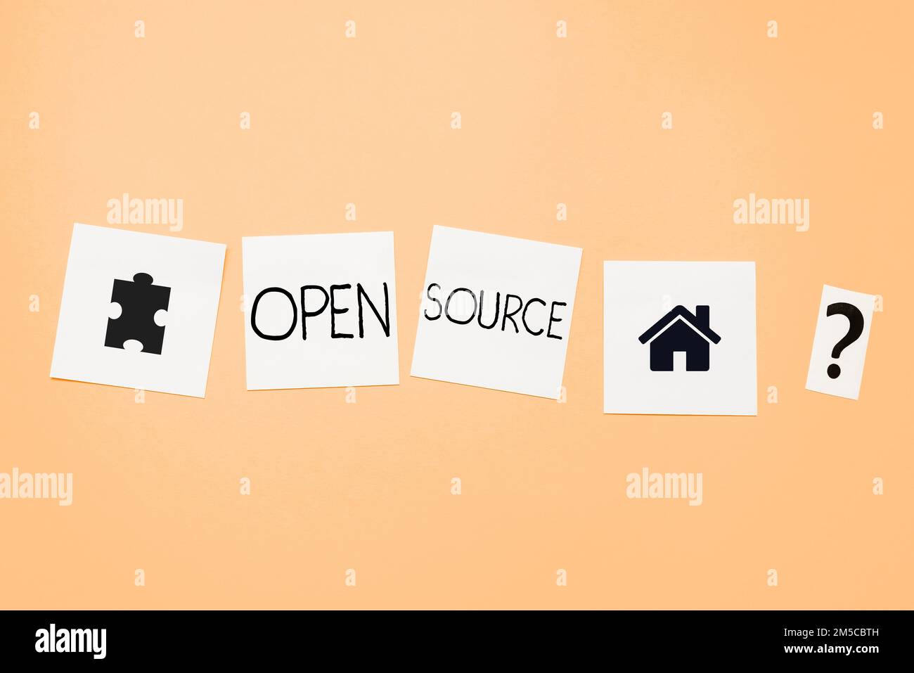 Text caption presenting Open Source. Business overview denoting software which original source ...