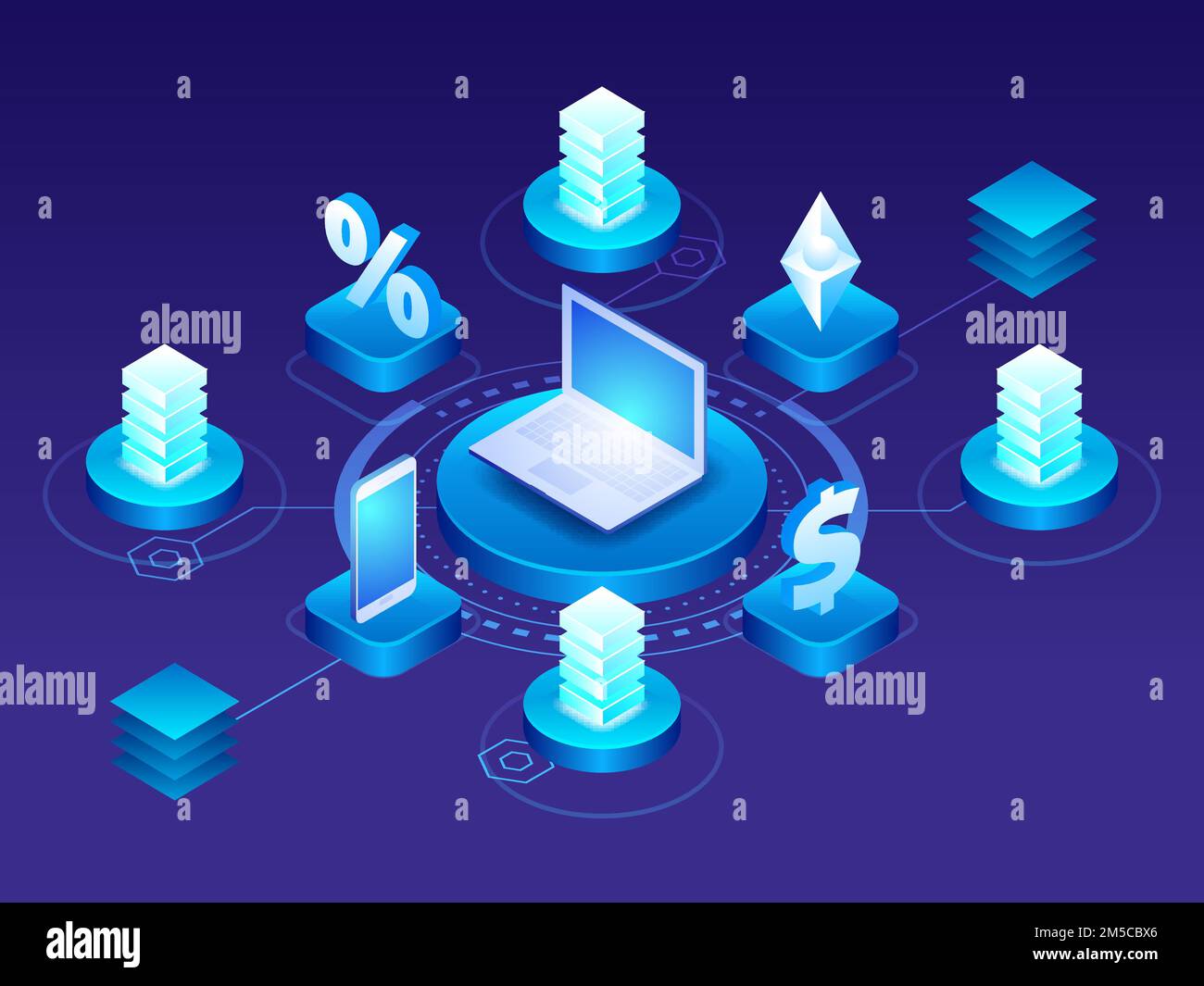 Digital technology concept Vector isometric illustration Stock Vector ...