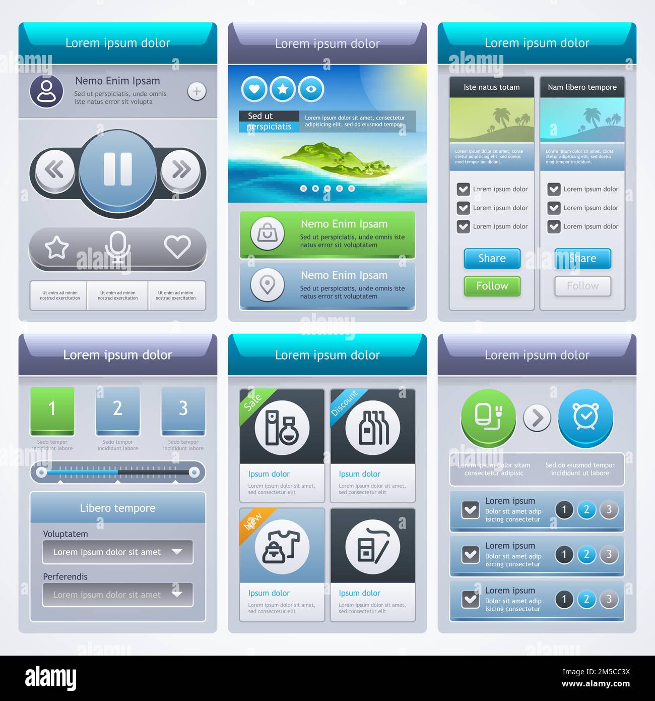 UI Design. Elements for mobile app and website design. Vector eps 10 Stock Vector Image & Art ...
