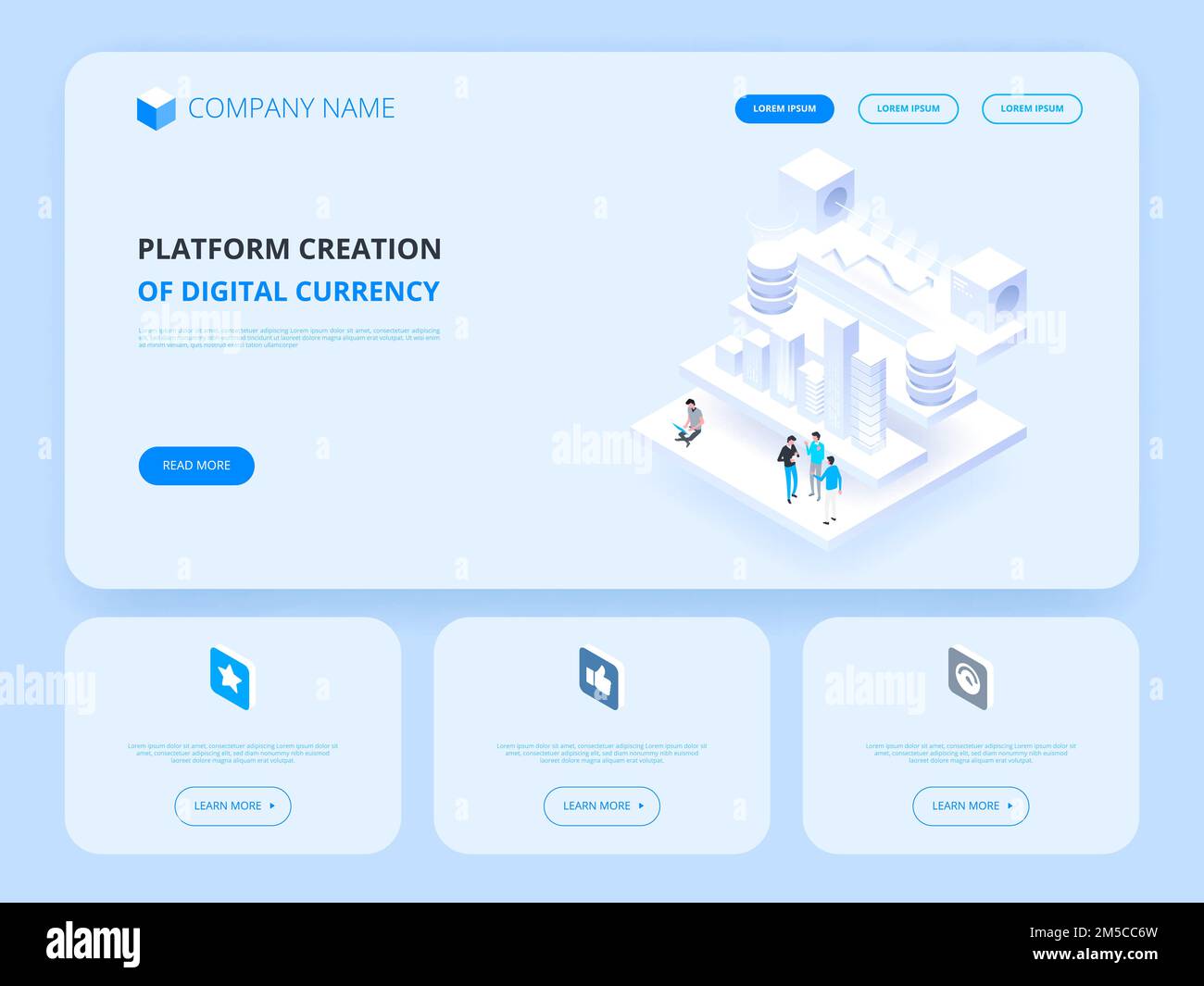 Header for Website. Cryptocurrency and blockchain. Platform creation of ...