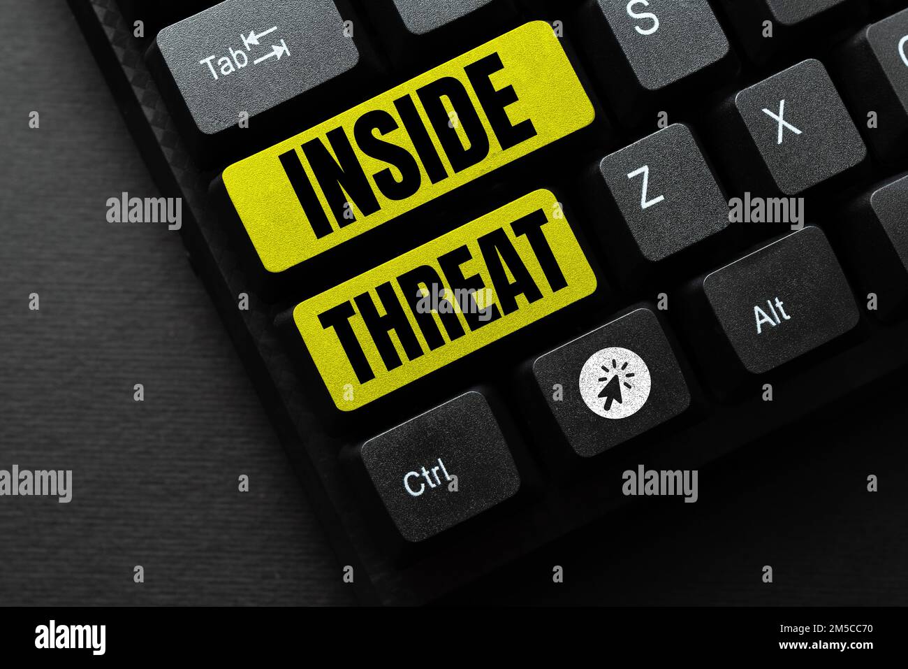Hand writing sign Inside Threat. Conceptual photo Information that only ...