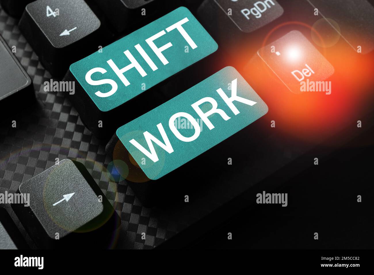 Conceptual caption Shift Work. Word for work comprising periods in ...