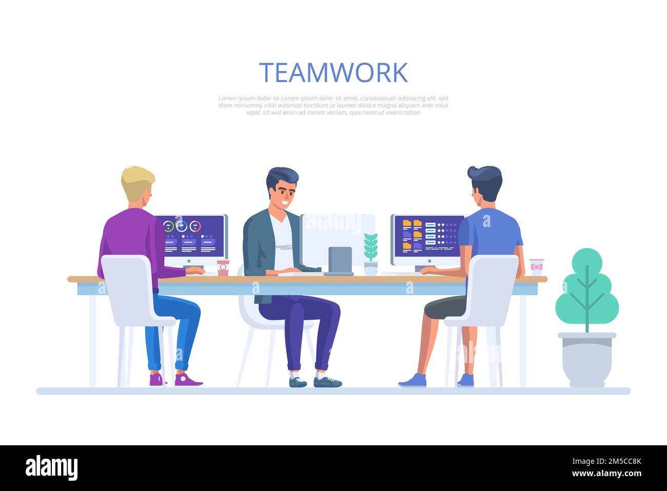 Team work in office. Creative team idea discussion people. Business ...