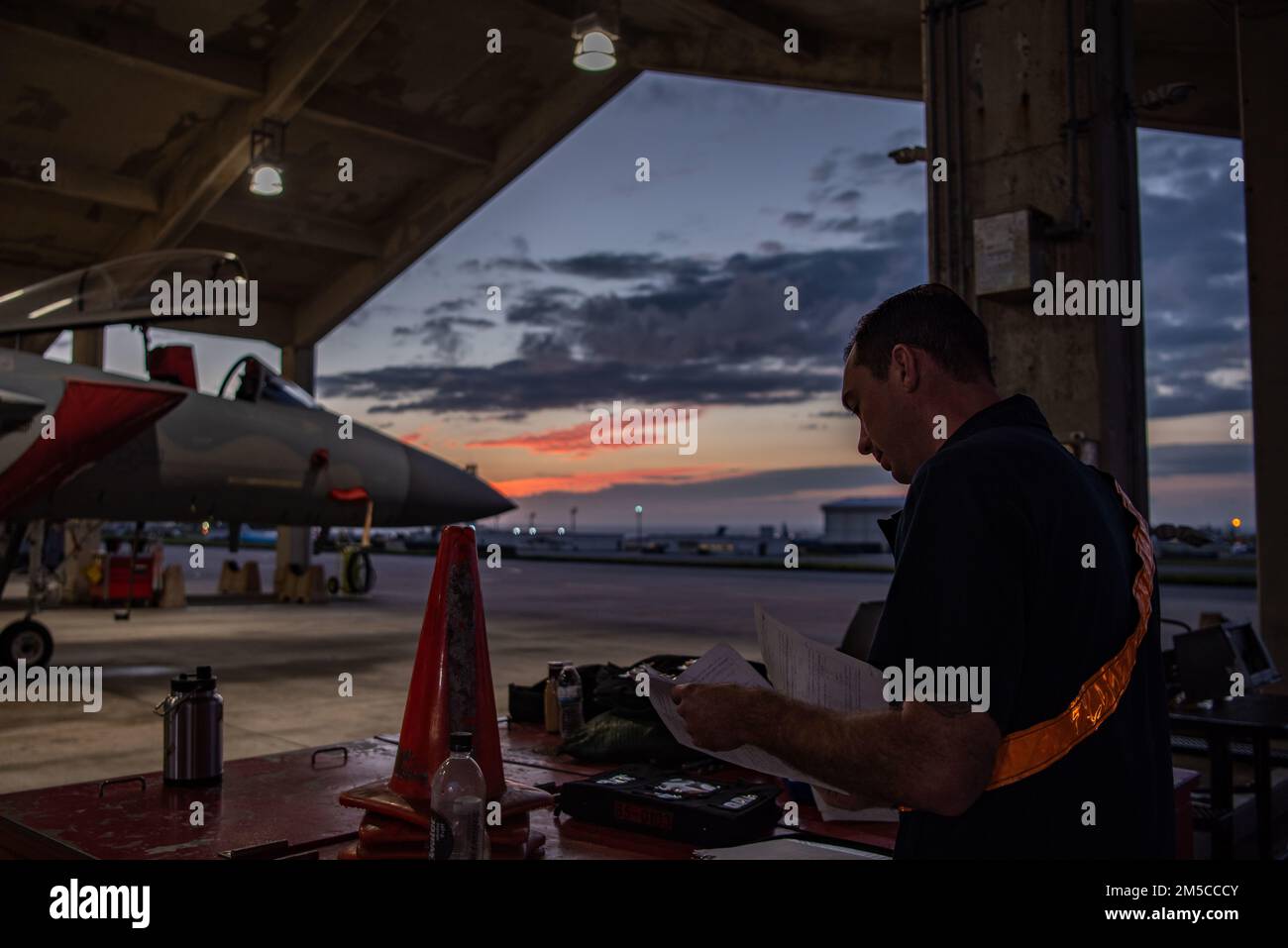 Senior Airman Justin Neal, 67th Aircraft Maintenance Unit crew chief ...