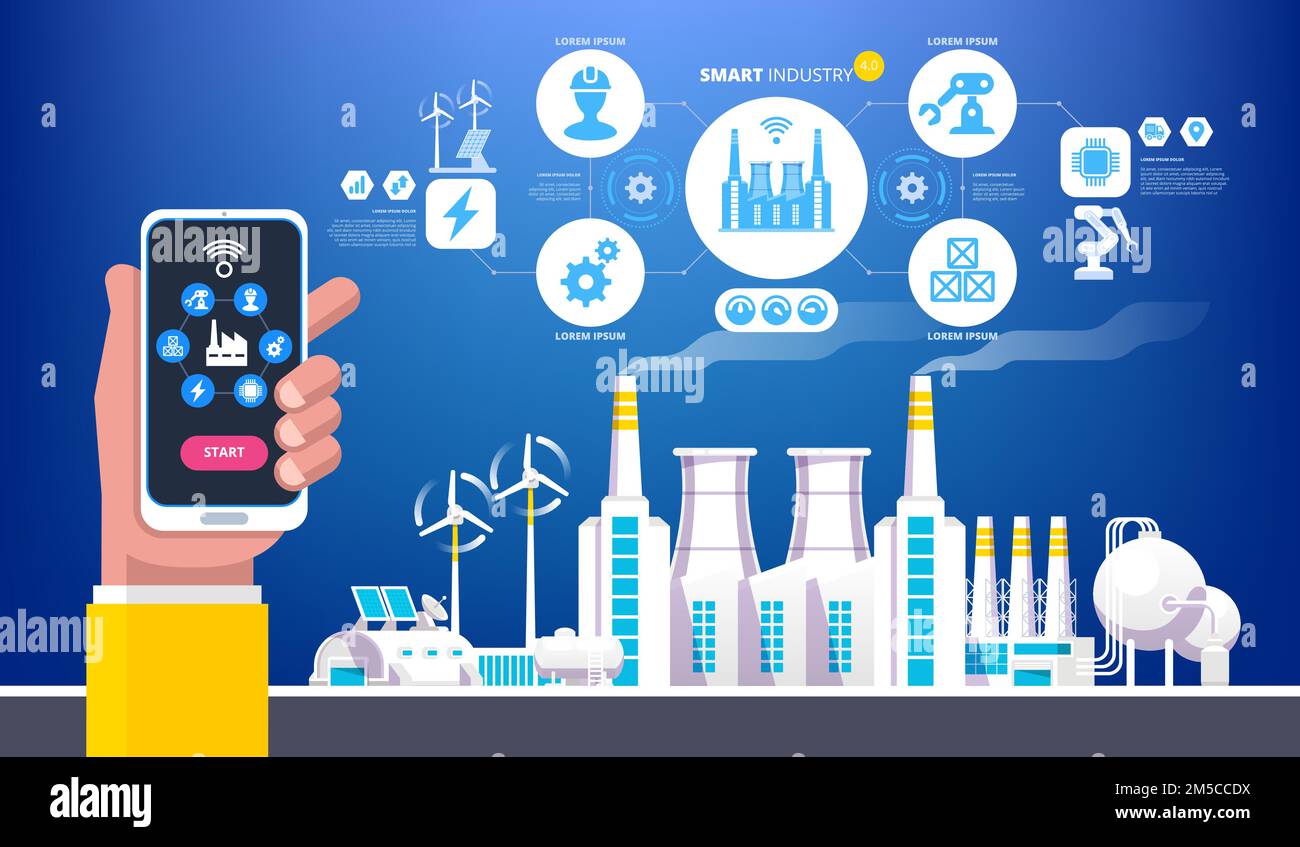 Industrial infographic. Industry 4.0 vector illustration Stock Vector ...
