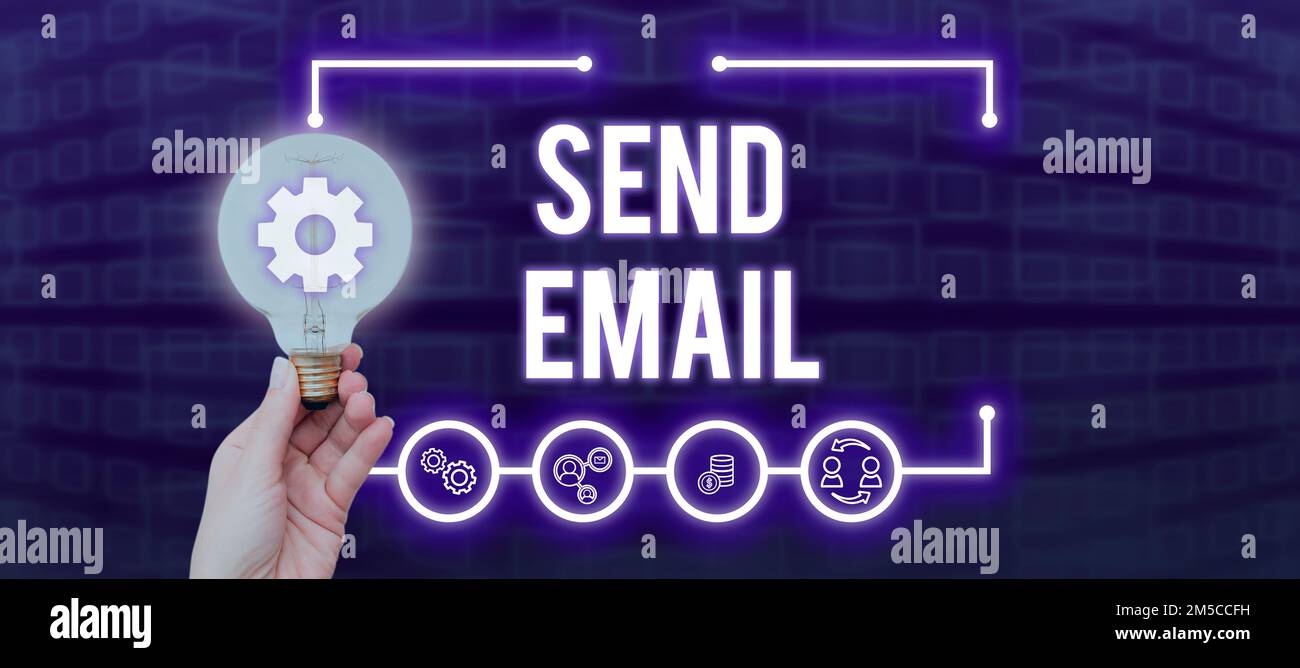 Inspiration showing sign Send Email. Conceptual photo the system for using computers to send ...