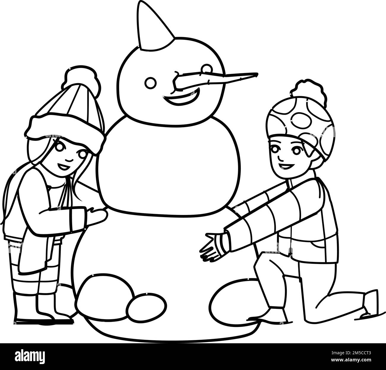 snowman kid vector Stock Vector Image & Art - Alamy
