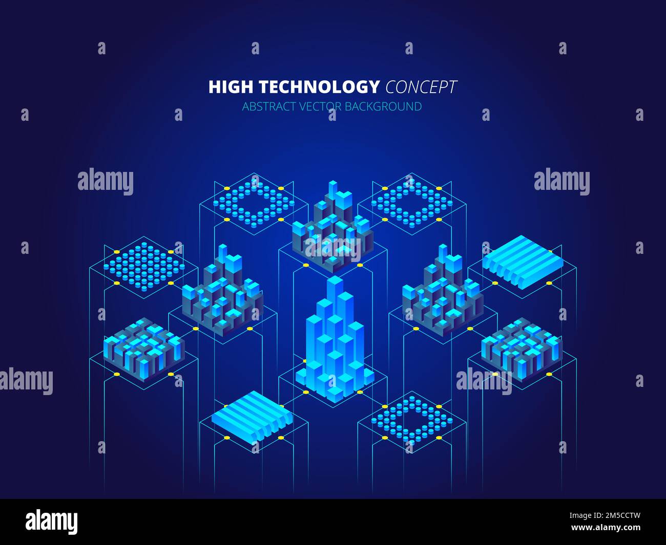 High Technology Background. Vector isometric illustration Stock Vector ...