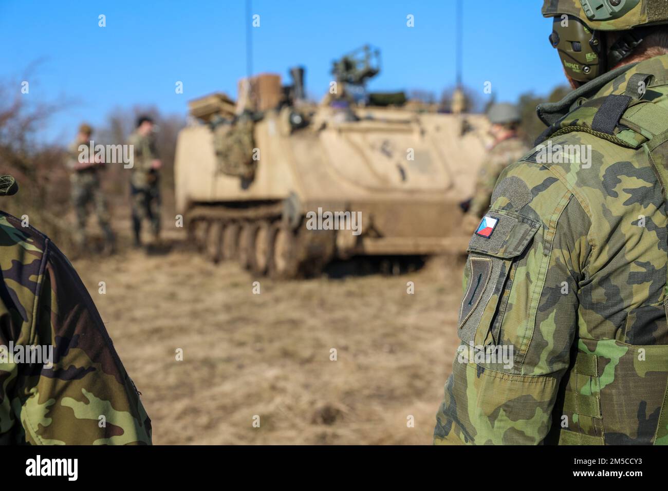 A soldier from the Army of the Czech Republic wears a U.S. Army 1st ...