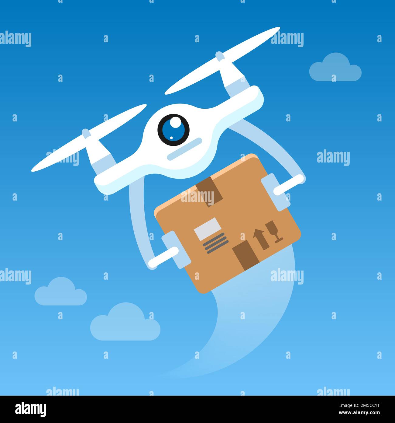 Drone delivery concept copter Stock Vector Images - Alamy