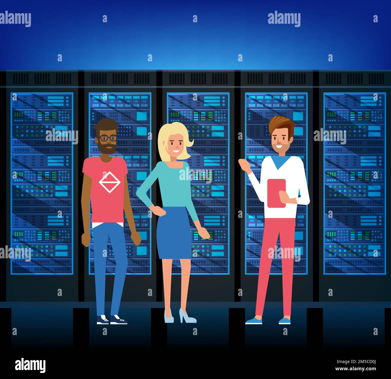 Data Center. Techniques, IT Specialist and Service Staff. Vector Stock ...