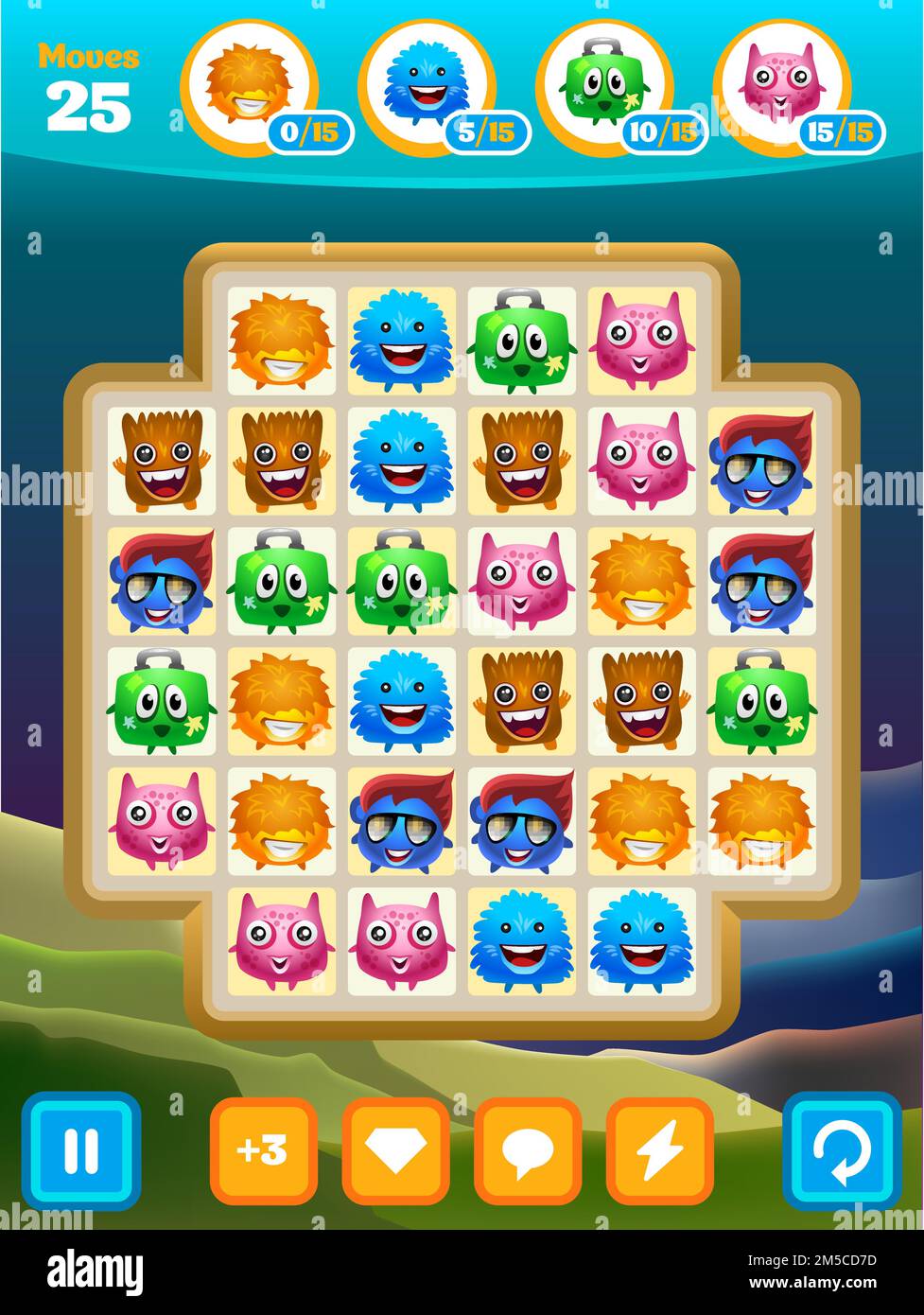 Game UI. Game background design. Gameplay screen. Vector eps 10 Stock ...