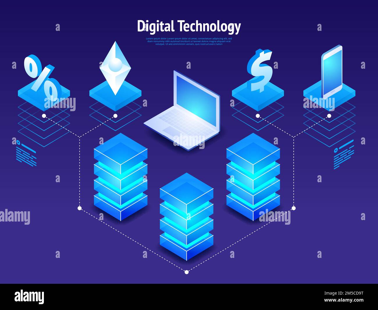 Digital technology Vector isometric illustration Stock Vector Image & Art - Alamy