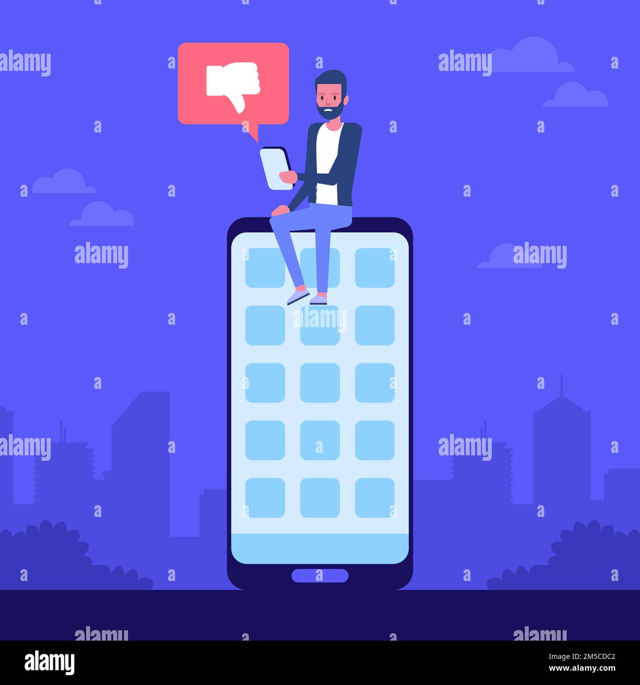 Dislike message. Thumbs down icon. Vector illustration Stock Vector ...