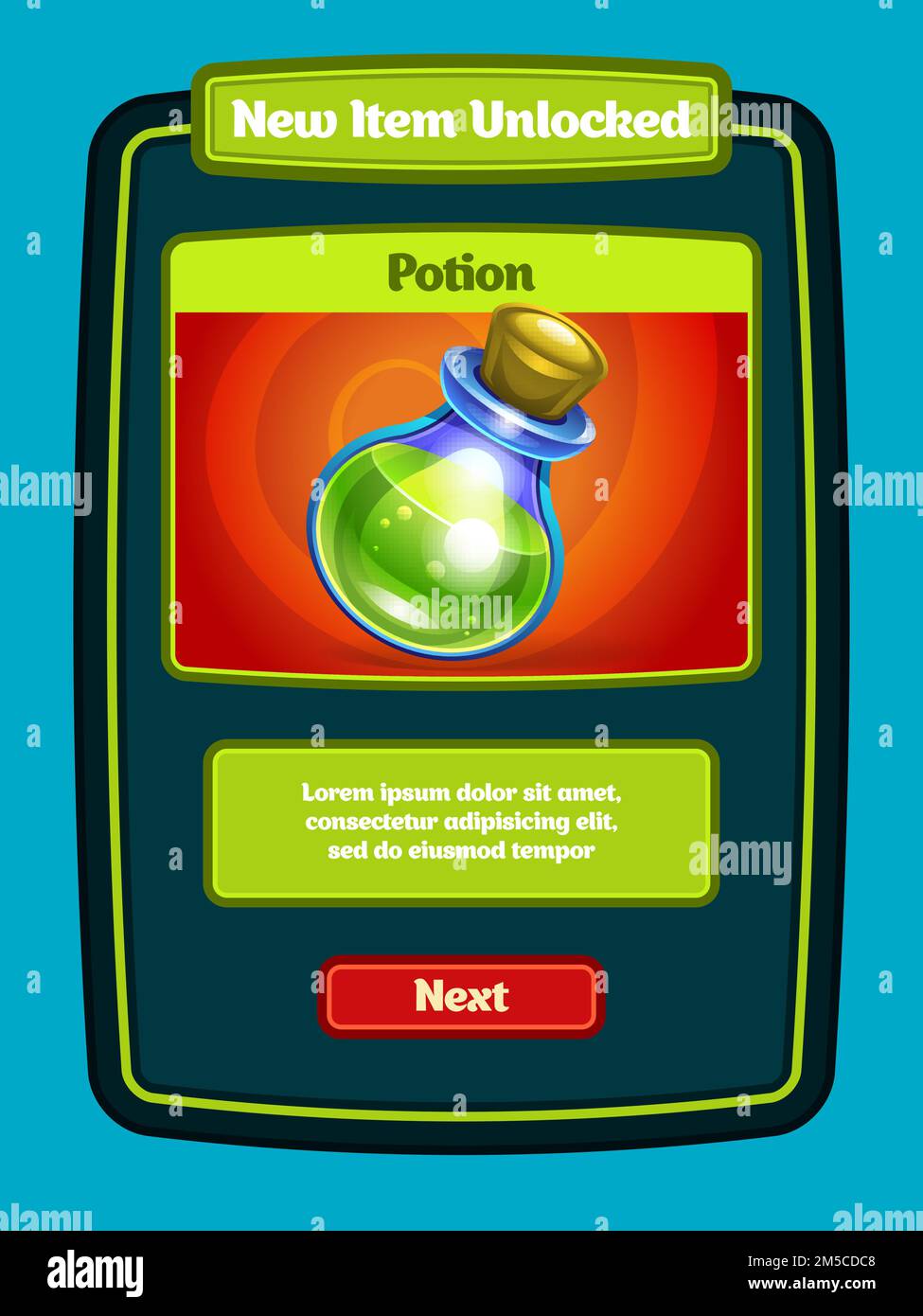 Game UI. New item screen. Interface design. Vector eps 10 Stock Vector ...