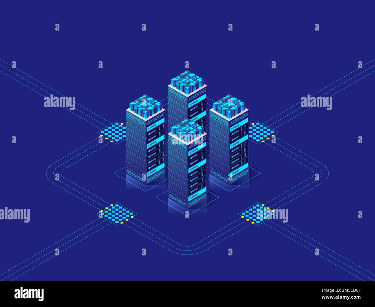 Data center concept. Abstract high technology background for website, header, banner. Vector ...