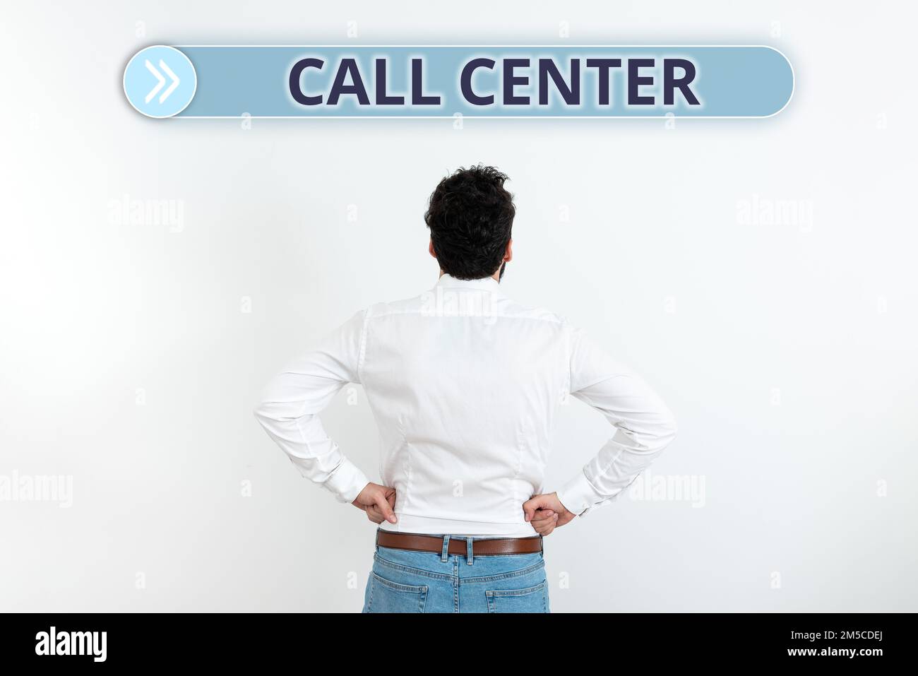 Sign displaying Call Center. Business idea an office in which large ...