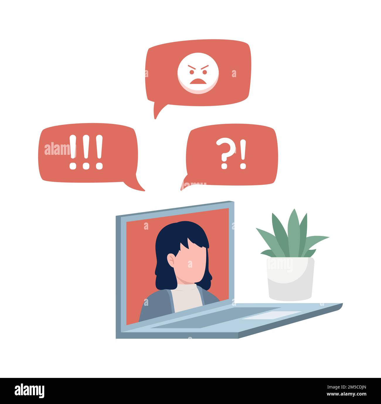 Negative feedback semi flat color vector object Stock Vector Image ...