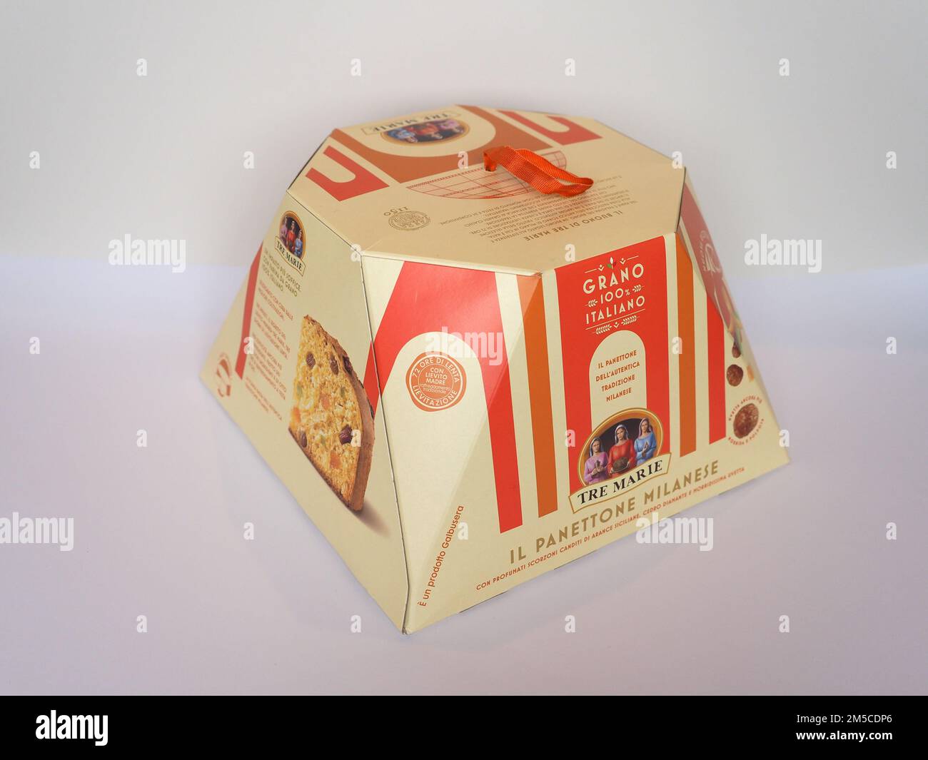 MILAN, ITALY - CIRCA DECEMBER 2022: Tre Marie Milanese panettone ...