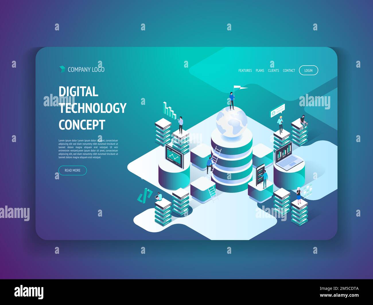 Digital technology concept Vector isometric illustration Stock Vector ...