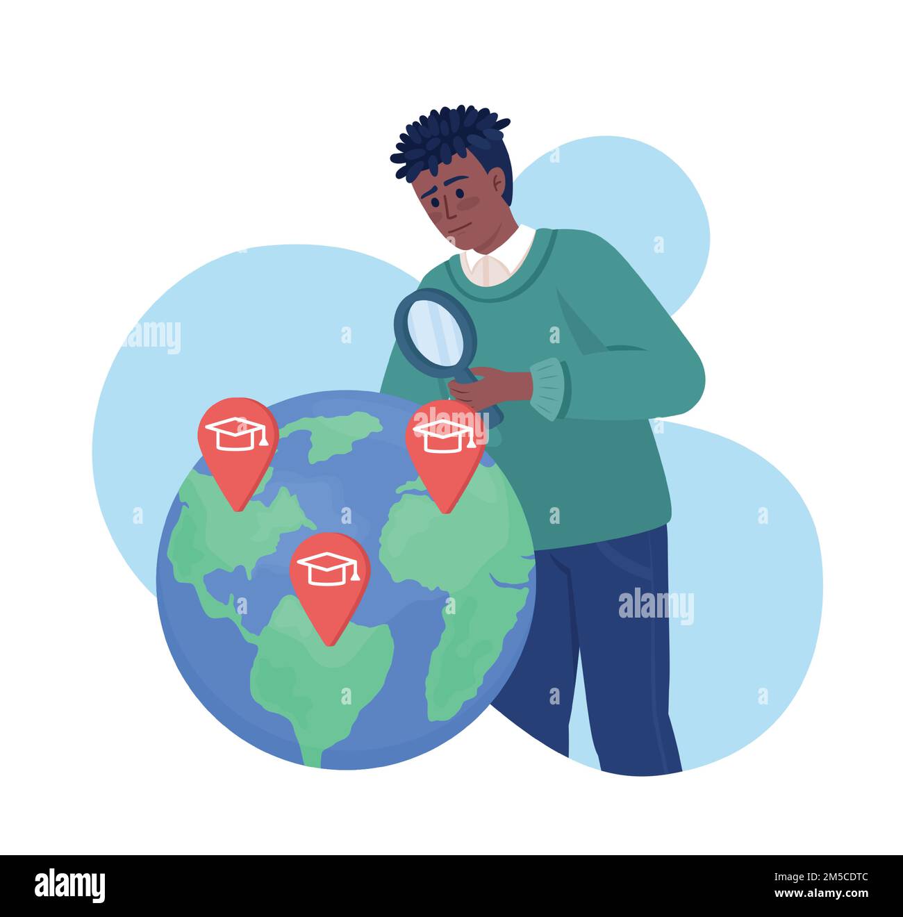 Travelling male student flat concept vector illustration Stock Vector ...