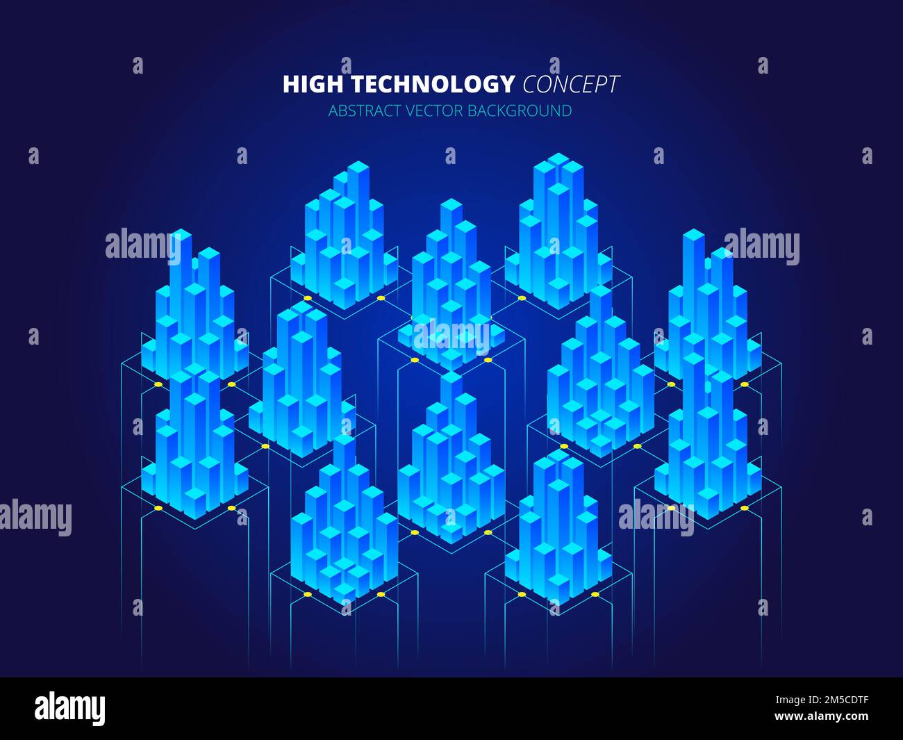 High Technology Background. Vector isometric illustration Stock Vector ...