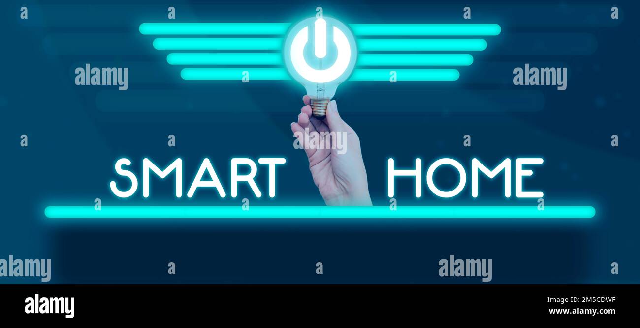 Handwriting text Smart Home. Business overview automation system ...