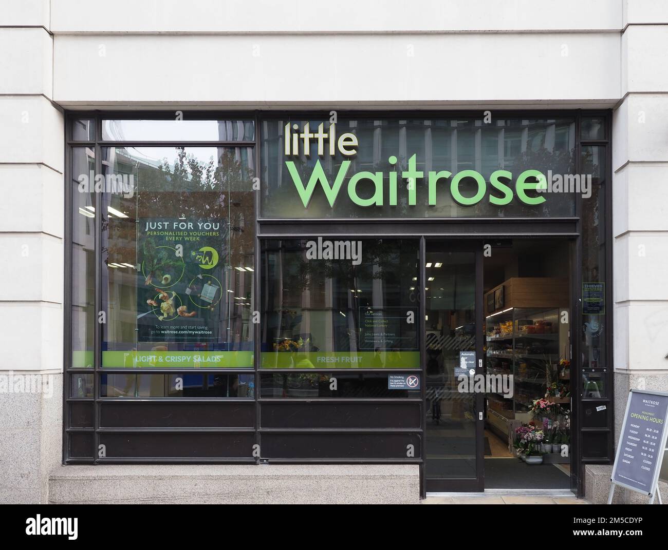 LONDON, UK - CIRCA OCTOBER 2022: Little Waitrose storefront sign Stock ...