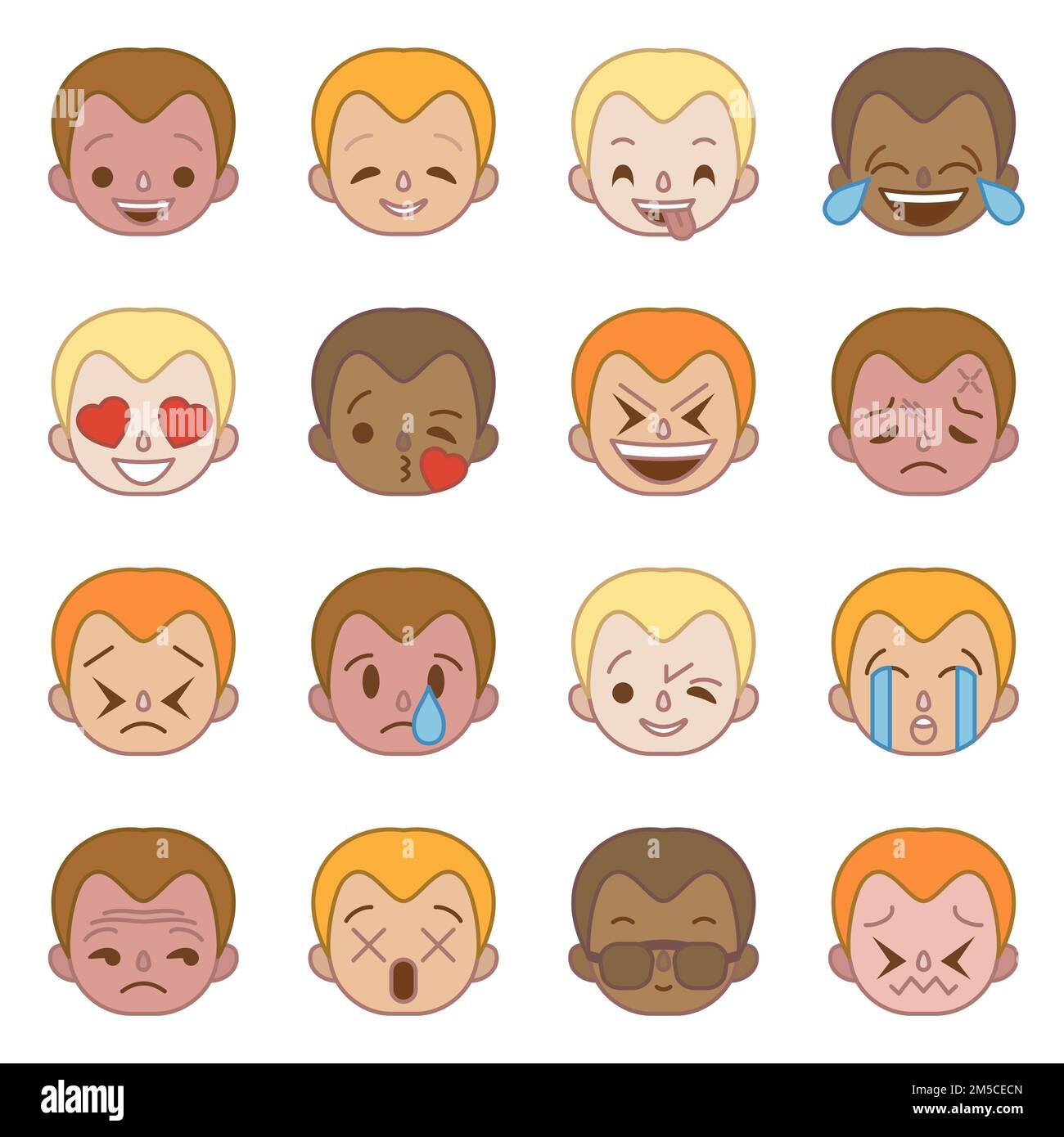 Set of Emoticons. Set of Emoji. Flat style illustrations Stock Vector ...