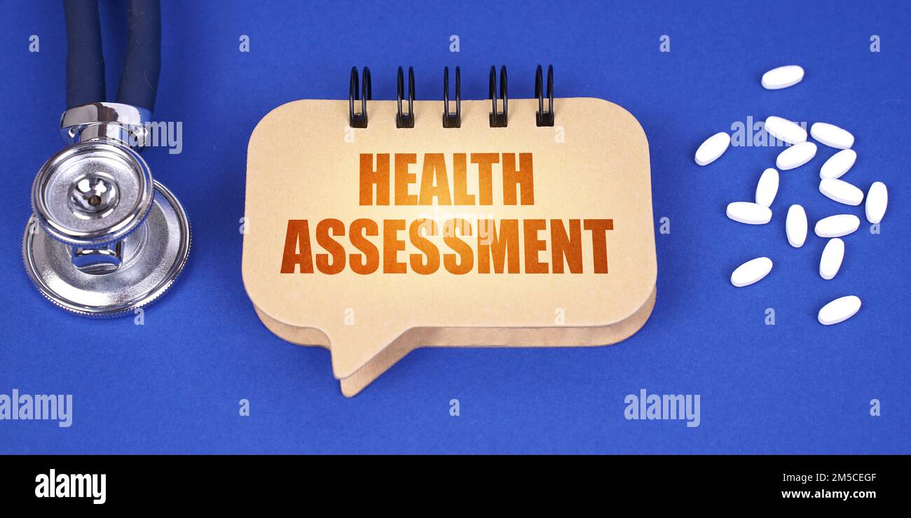 Medical concept. On the blue surface of the tablet, a stethoscope and a ...