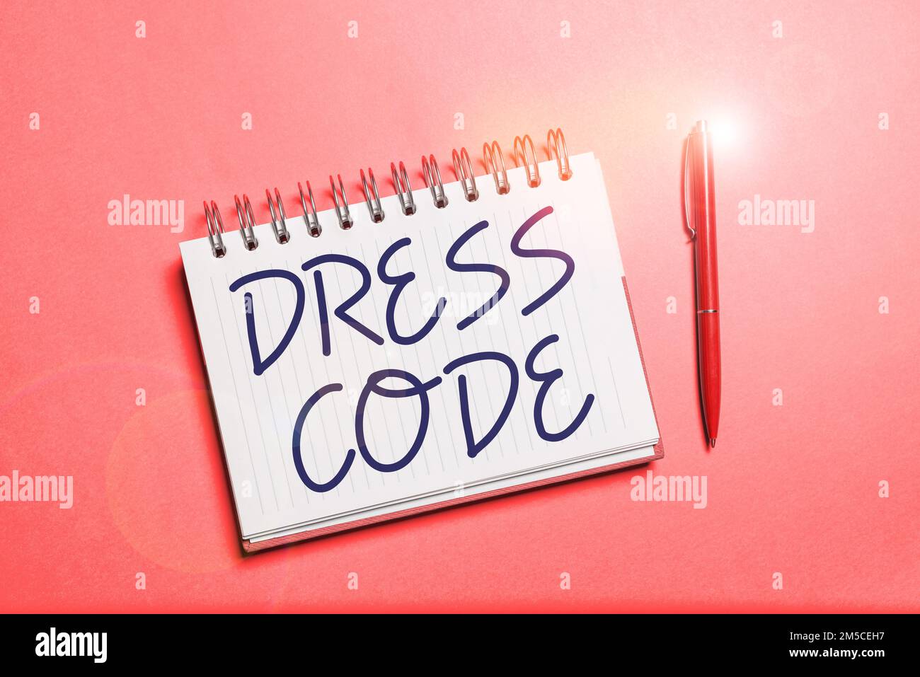 Hand writing sign Dress Code. Word for an accepted way of dressing for ...