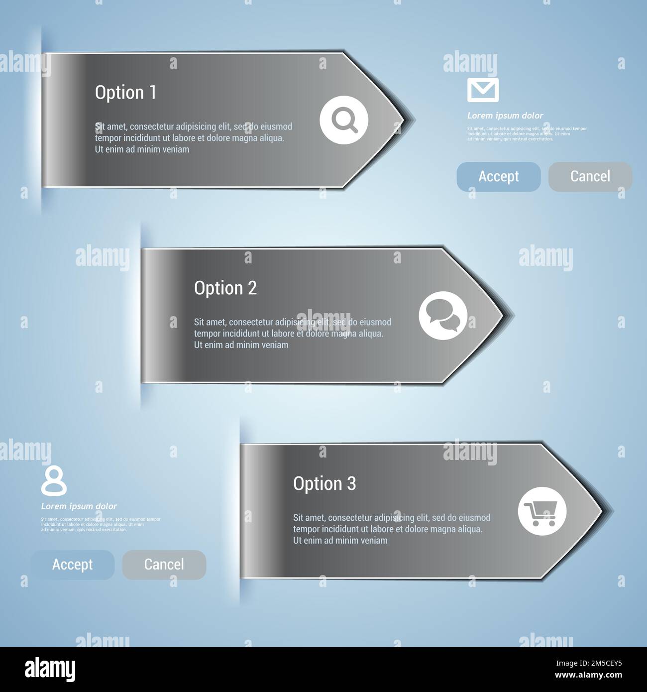 Options Banner template. Vector illustration. Eps 10 Stock Vector Image ...