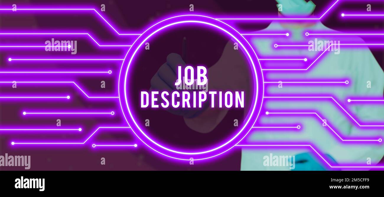 Hand writing sign Job Description. Internet Concept A document that ...