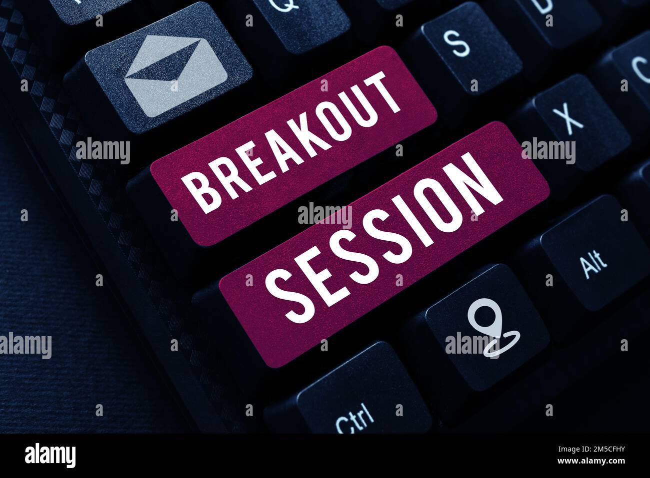 Handwriting text Breakout Session. Conceptual photo workshop discussion ...