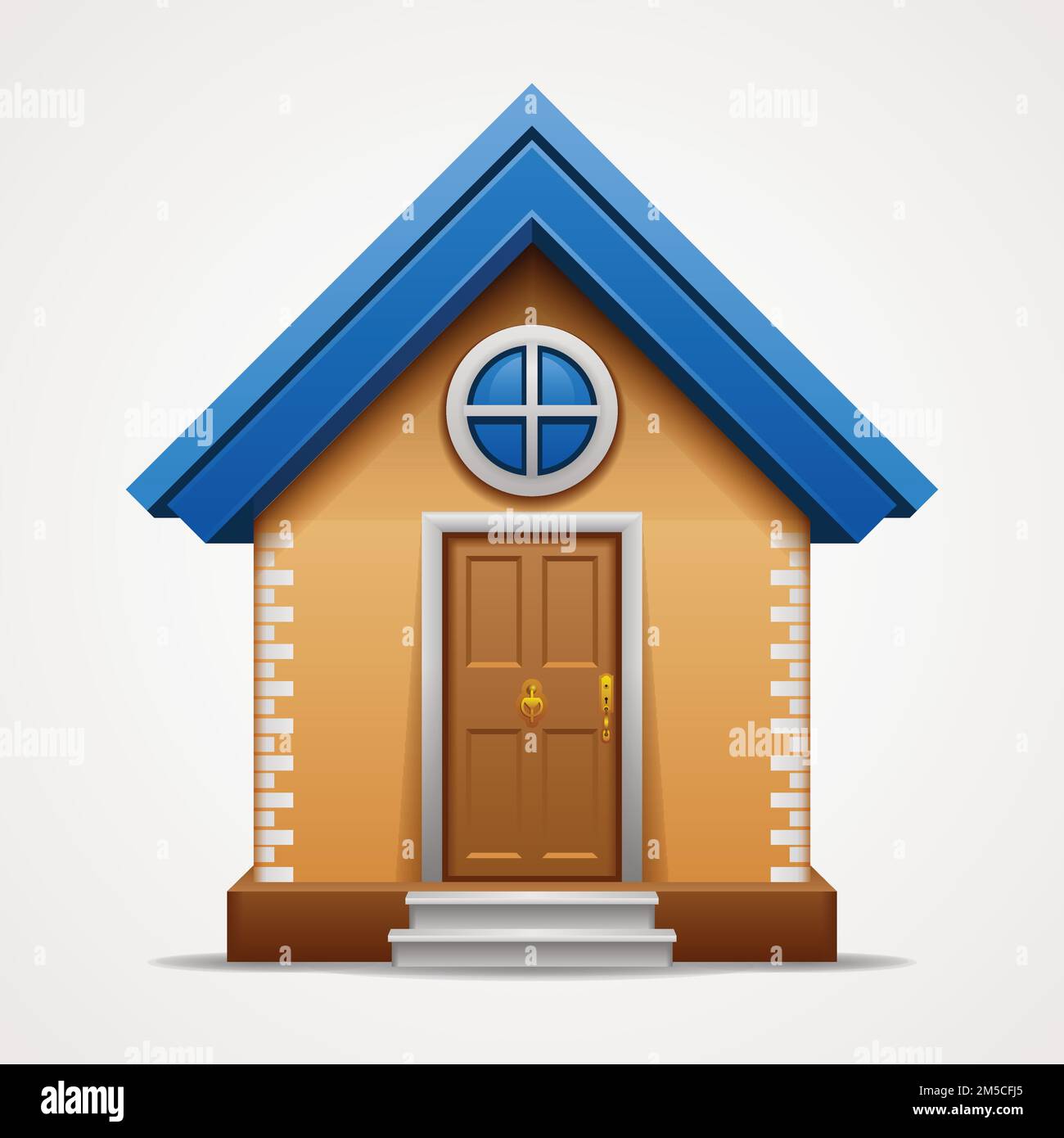 Vector illustration of cool detailed house icon isolated on white ...