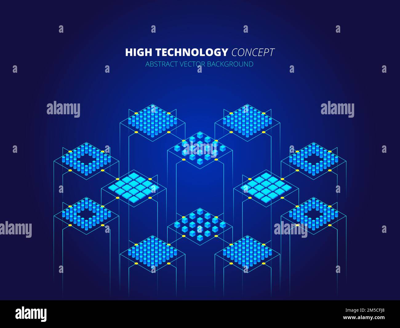 High Technology Background. Vector isometric illustration Stock Vector ...